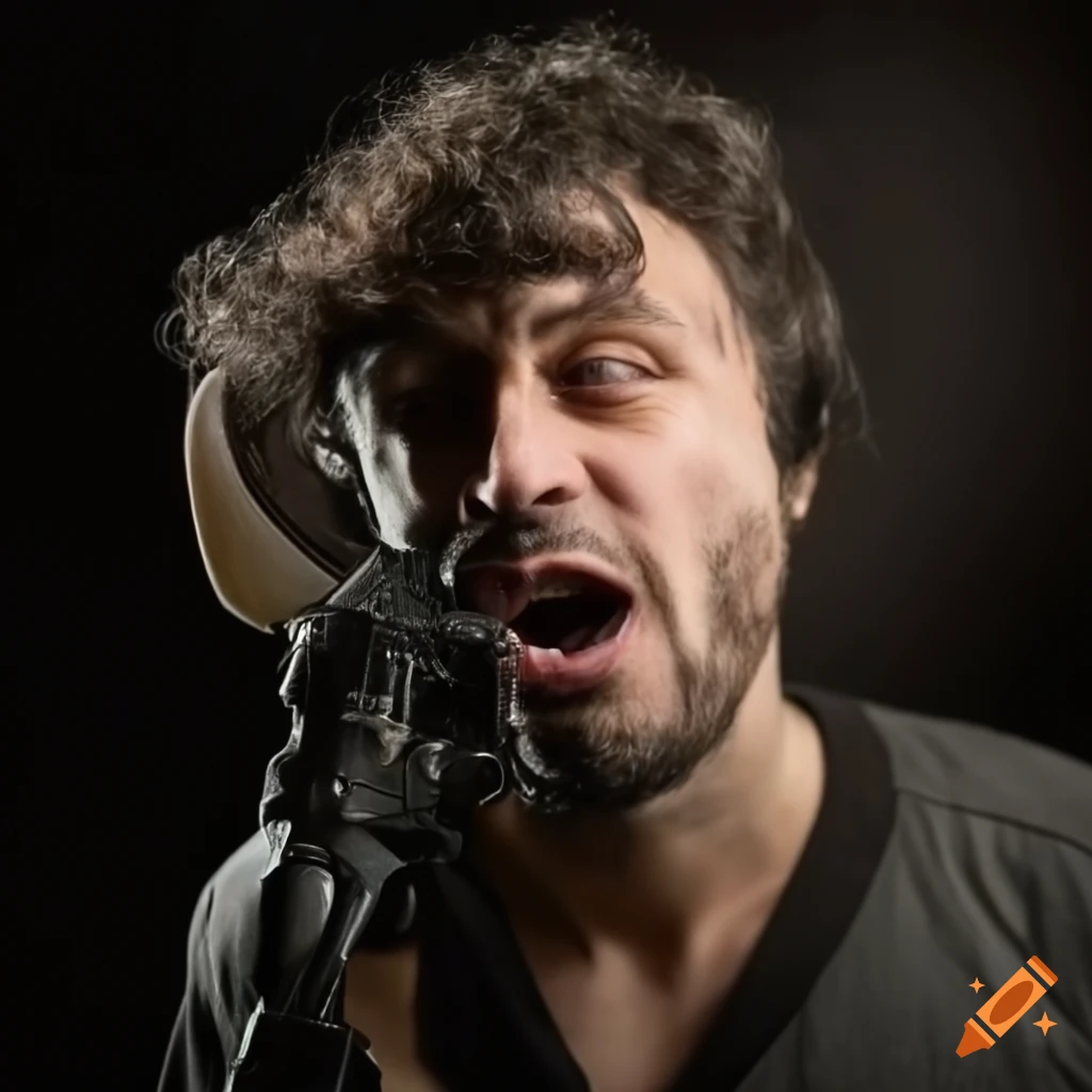 Man singing on Craiyon