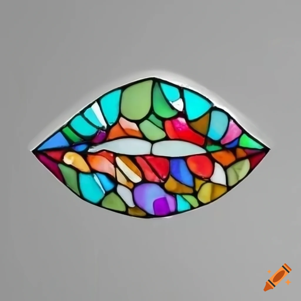 Stained glass lips artwork on Craiyon