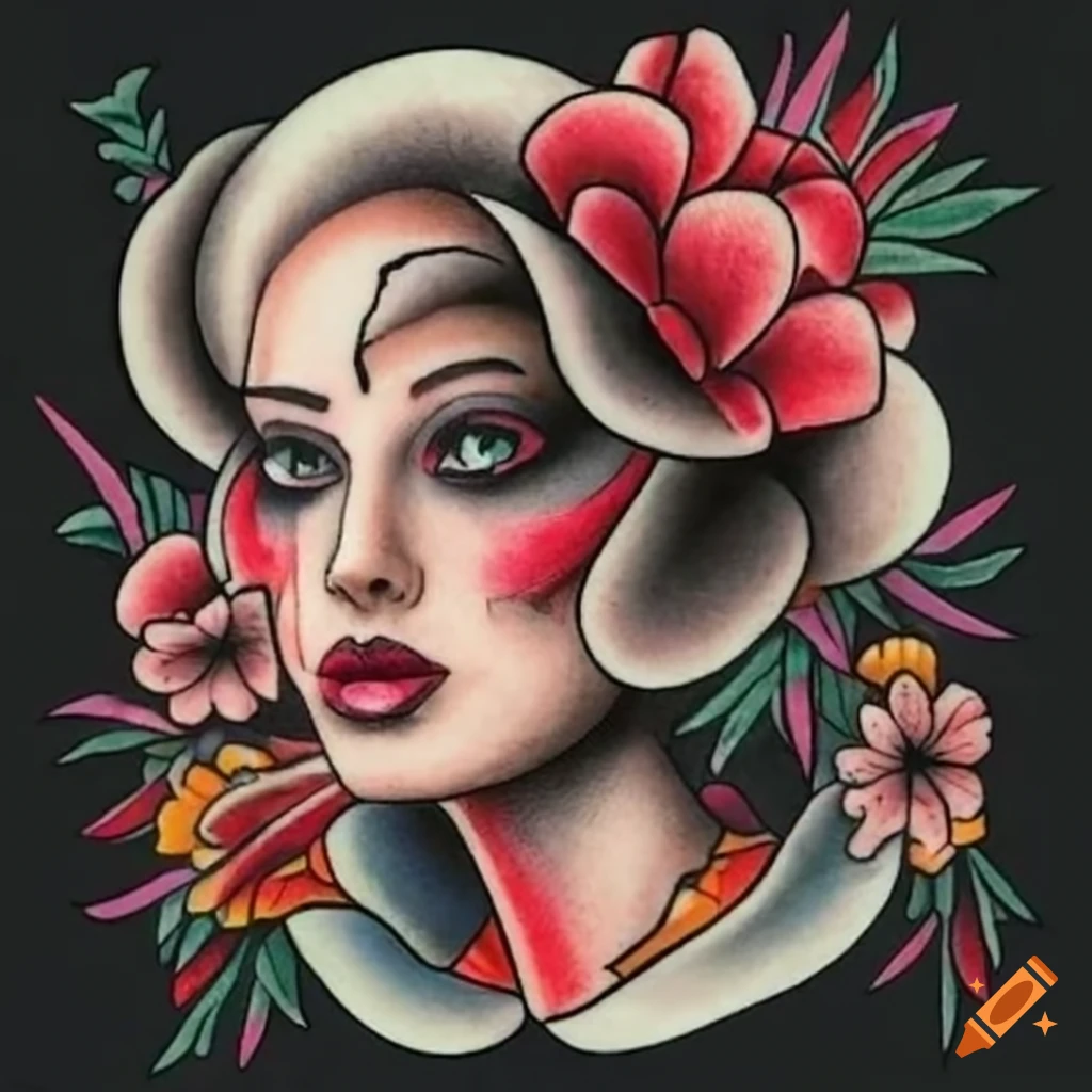 Twin Peaks Traditional Tattoo Art Flash On Craiyon