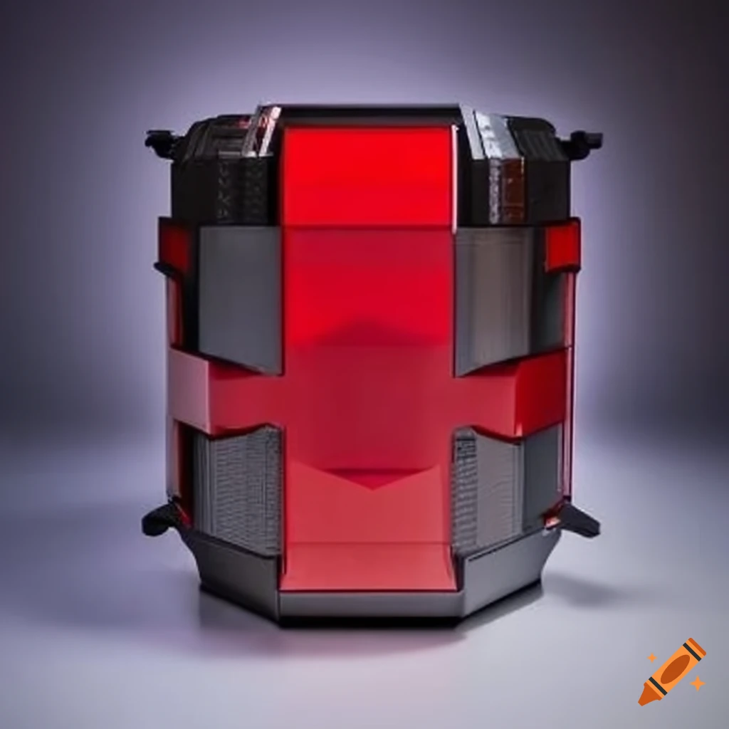 Futuristic medical box with red cross symbol on Craiyon