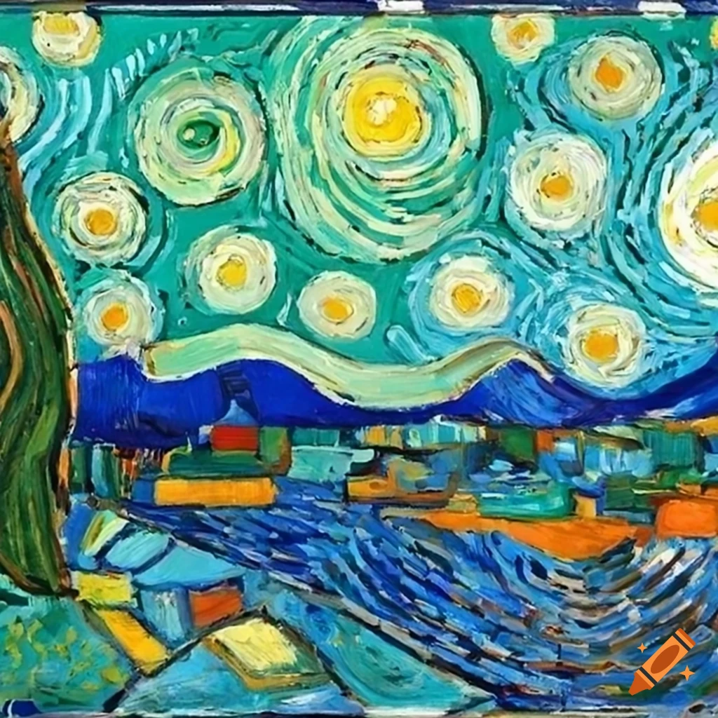 Artistic interpretations in the styles of Van Gogh and Picasso on Craiyon