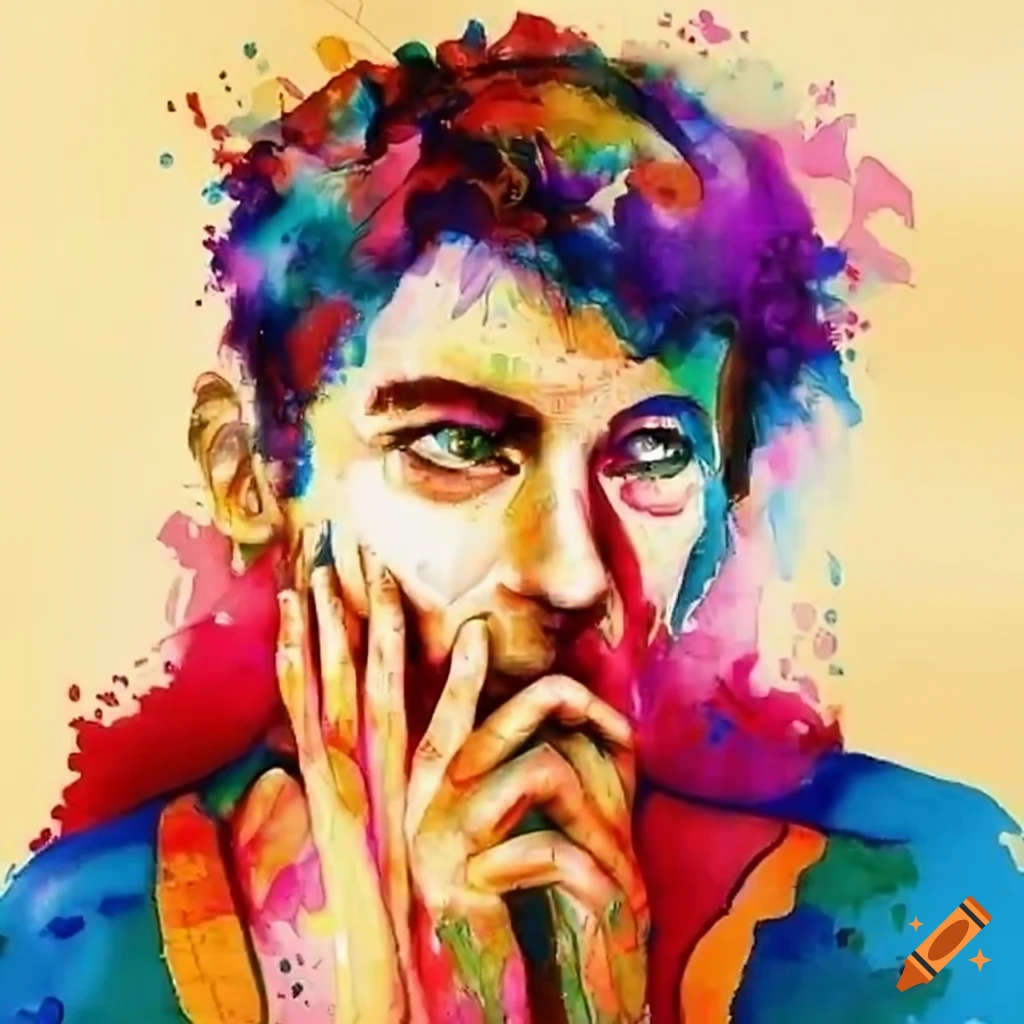 Man repressing emotions on Craiyon