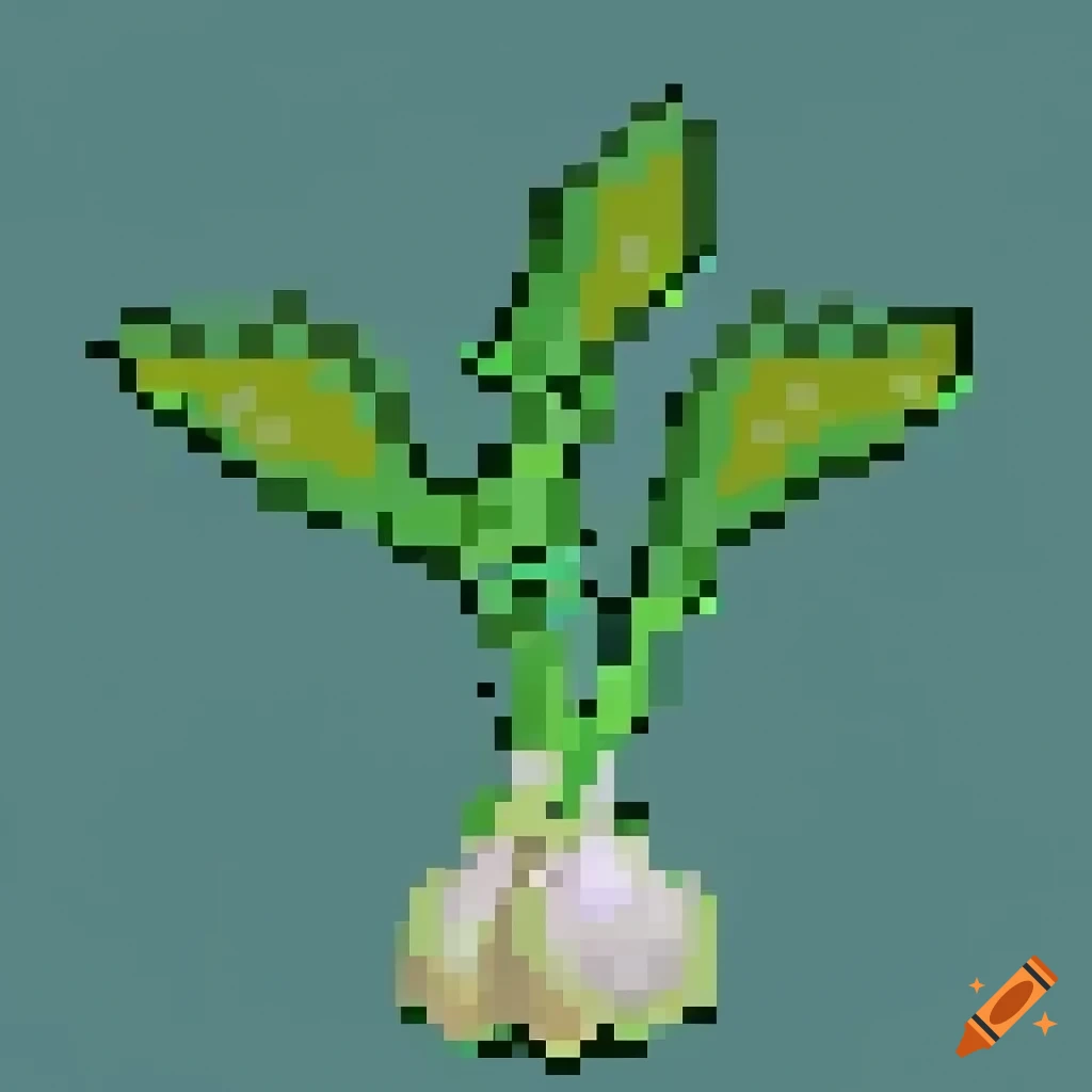 Pixel art garlic plant on Craiyon