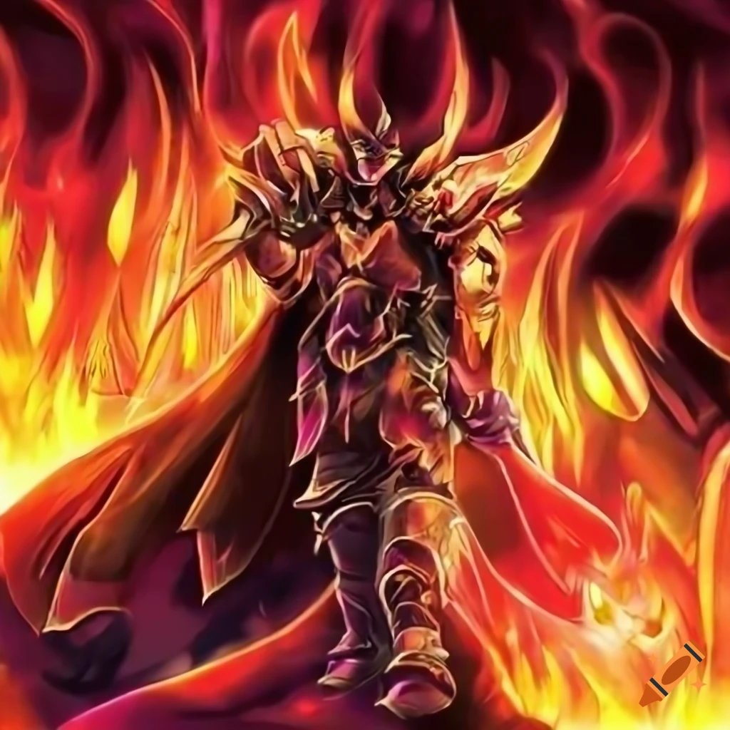 Yu-gi-oh fire spiritual warrior artwork on Craiyon