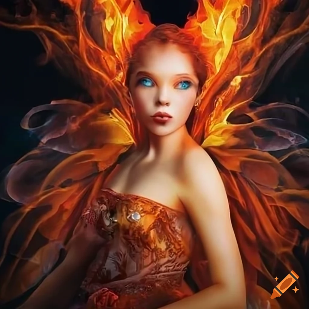 Fire fairy illustration on Craiyon