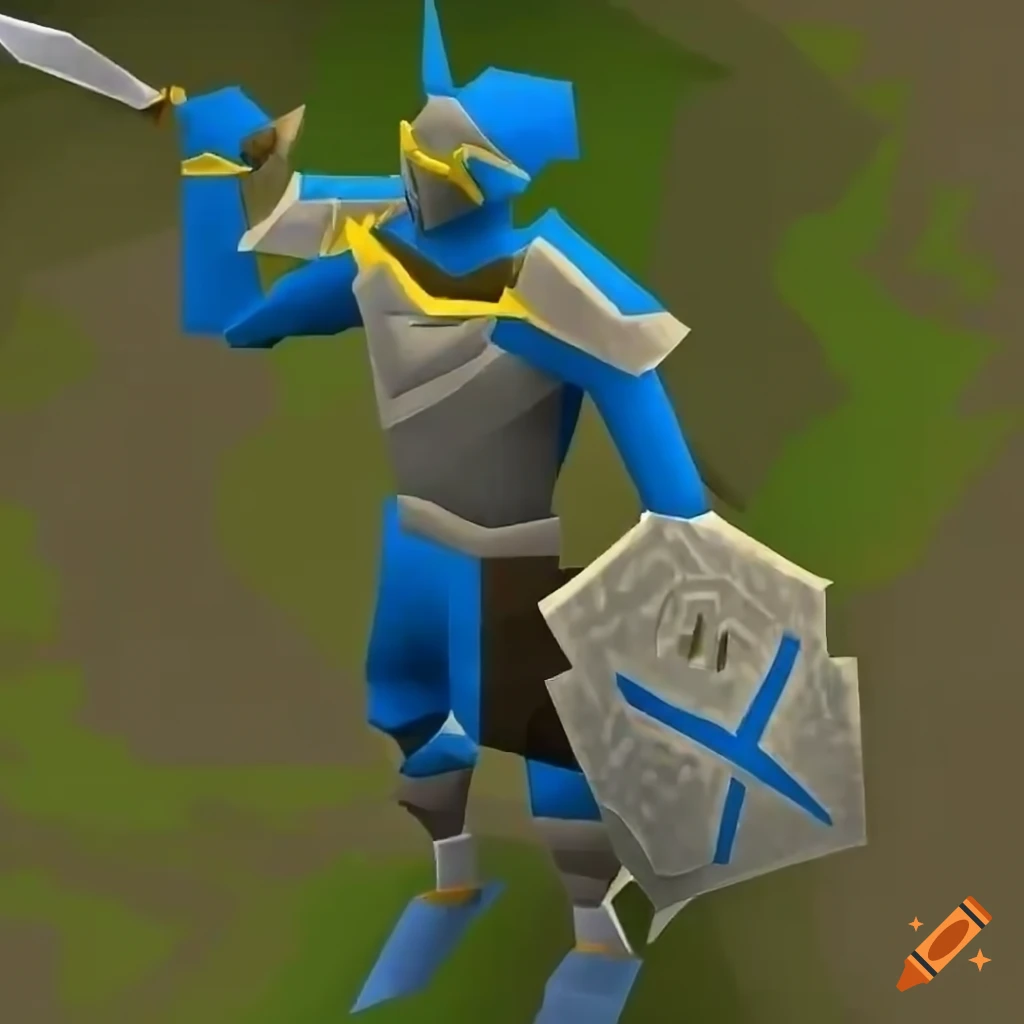 Oldschool runescape skiller training with a bronze sword in blue armor ...