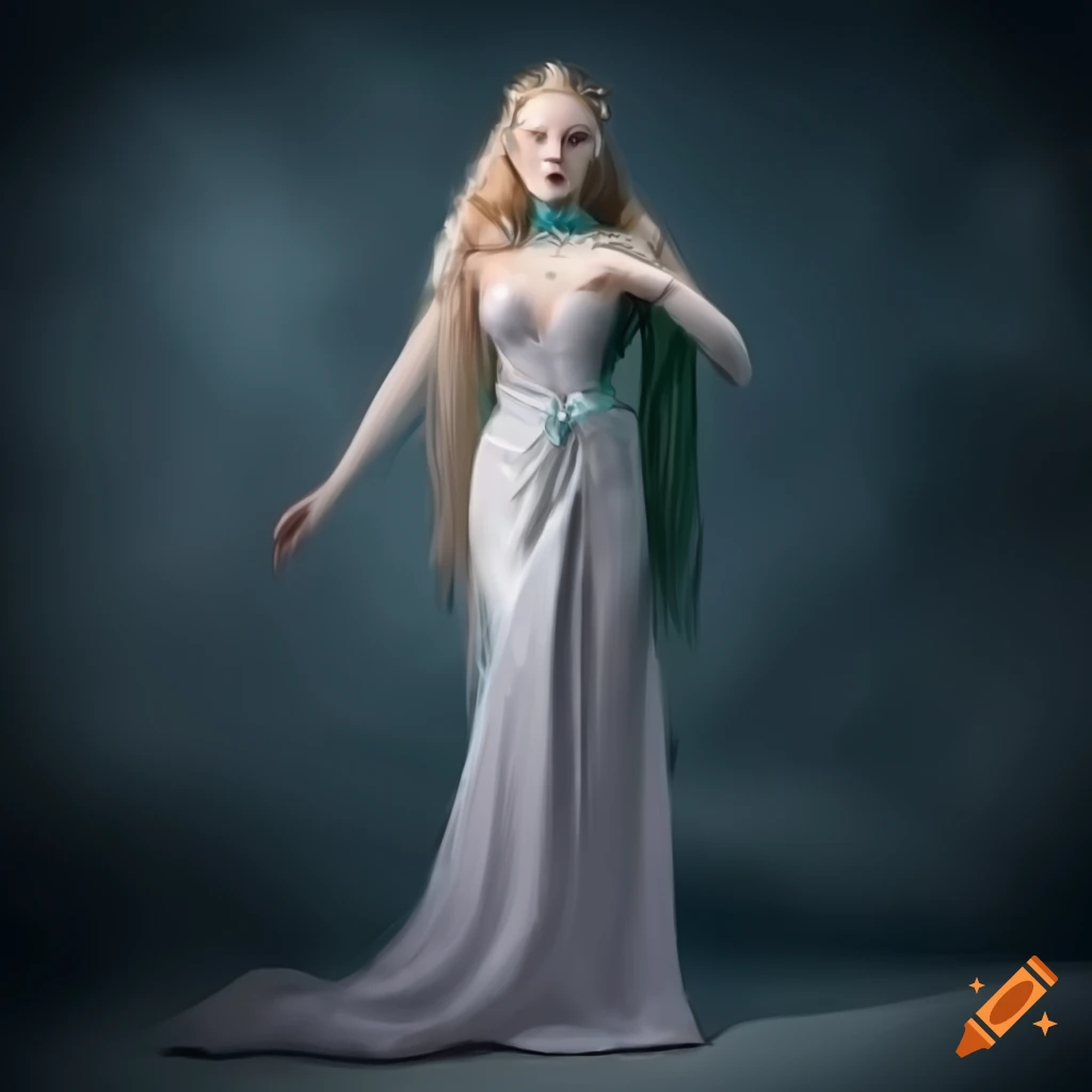 Classically beautiful elven girl in full body shot on Craiyon