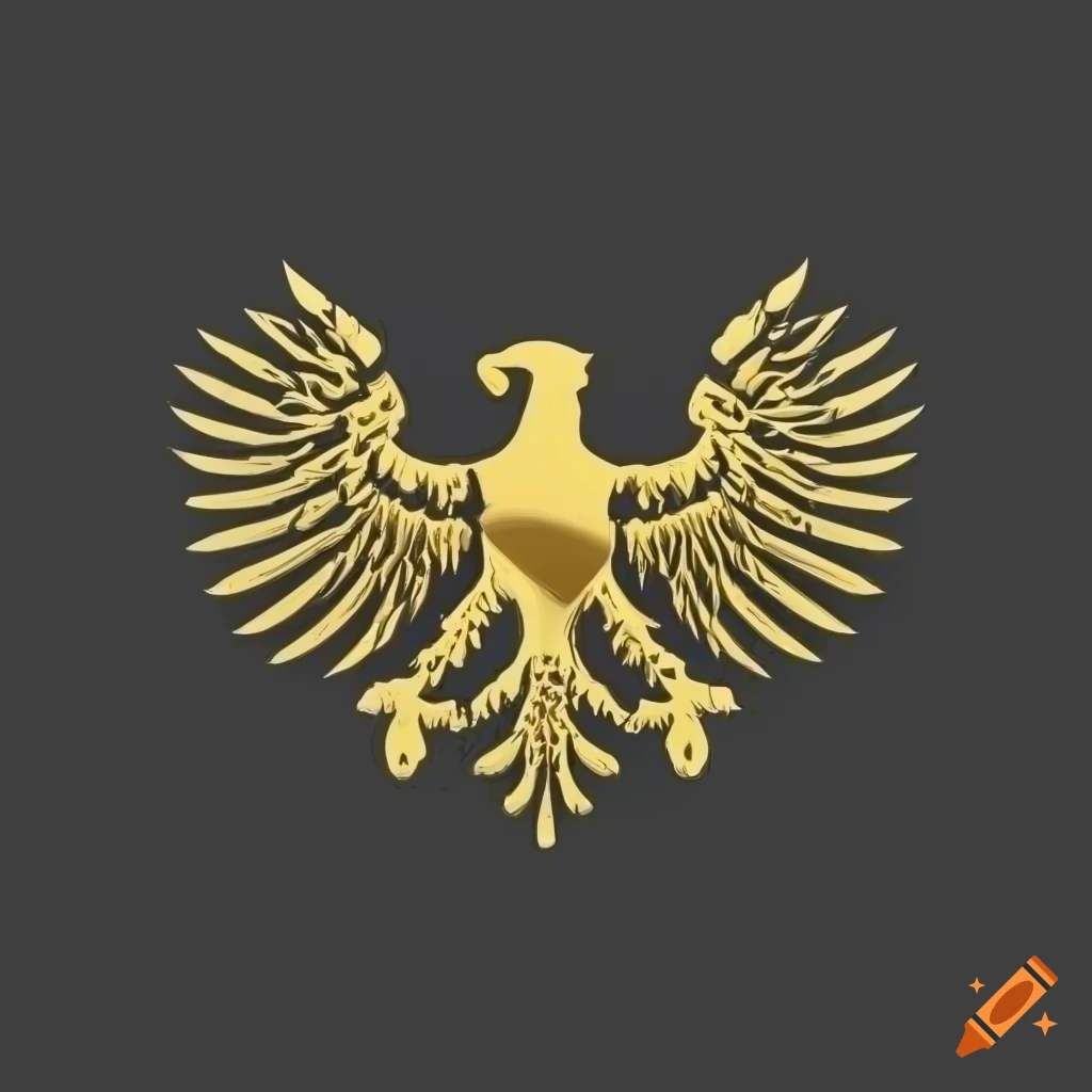 Minimalist golden german imperial eagle logo on Craiyon