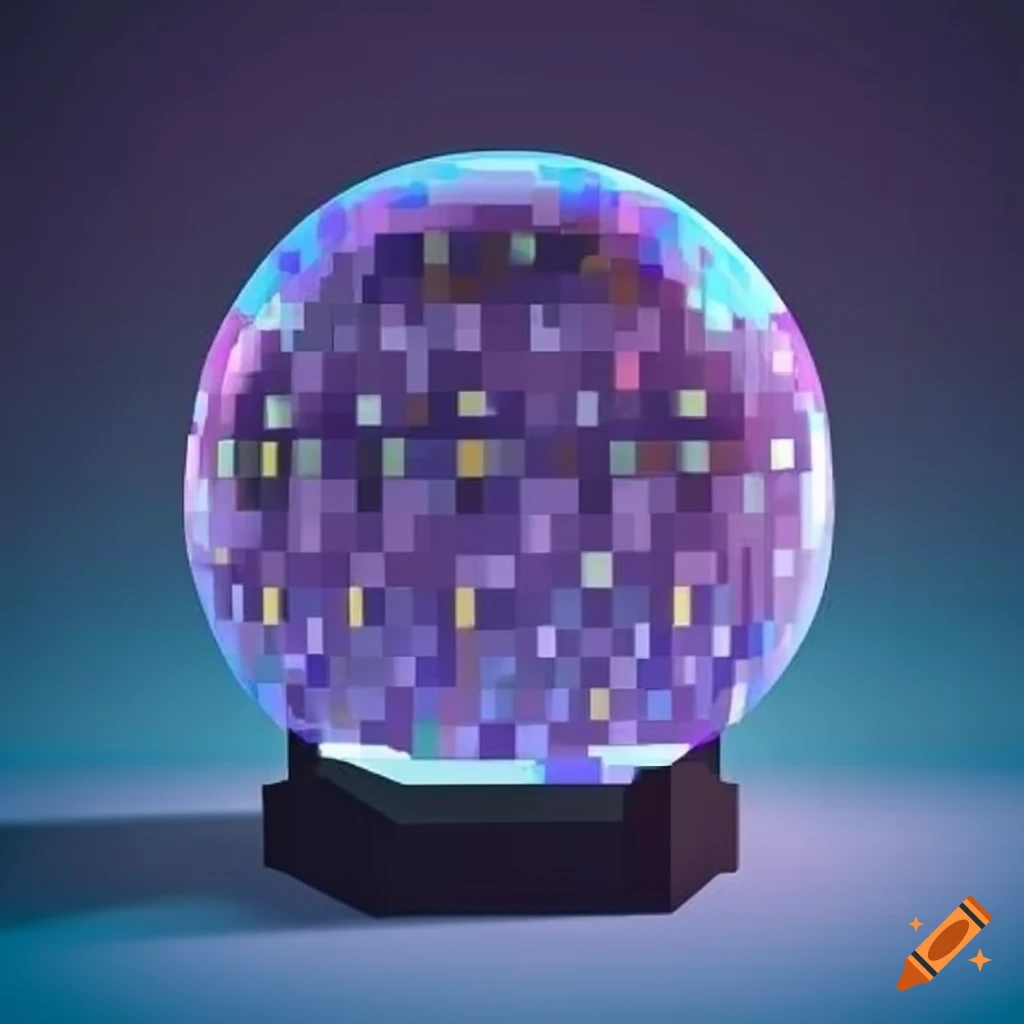 Pixelated crystal ball on Craiyon