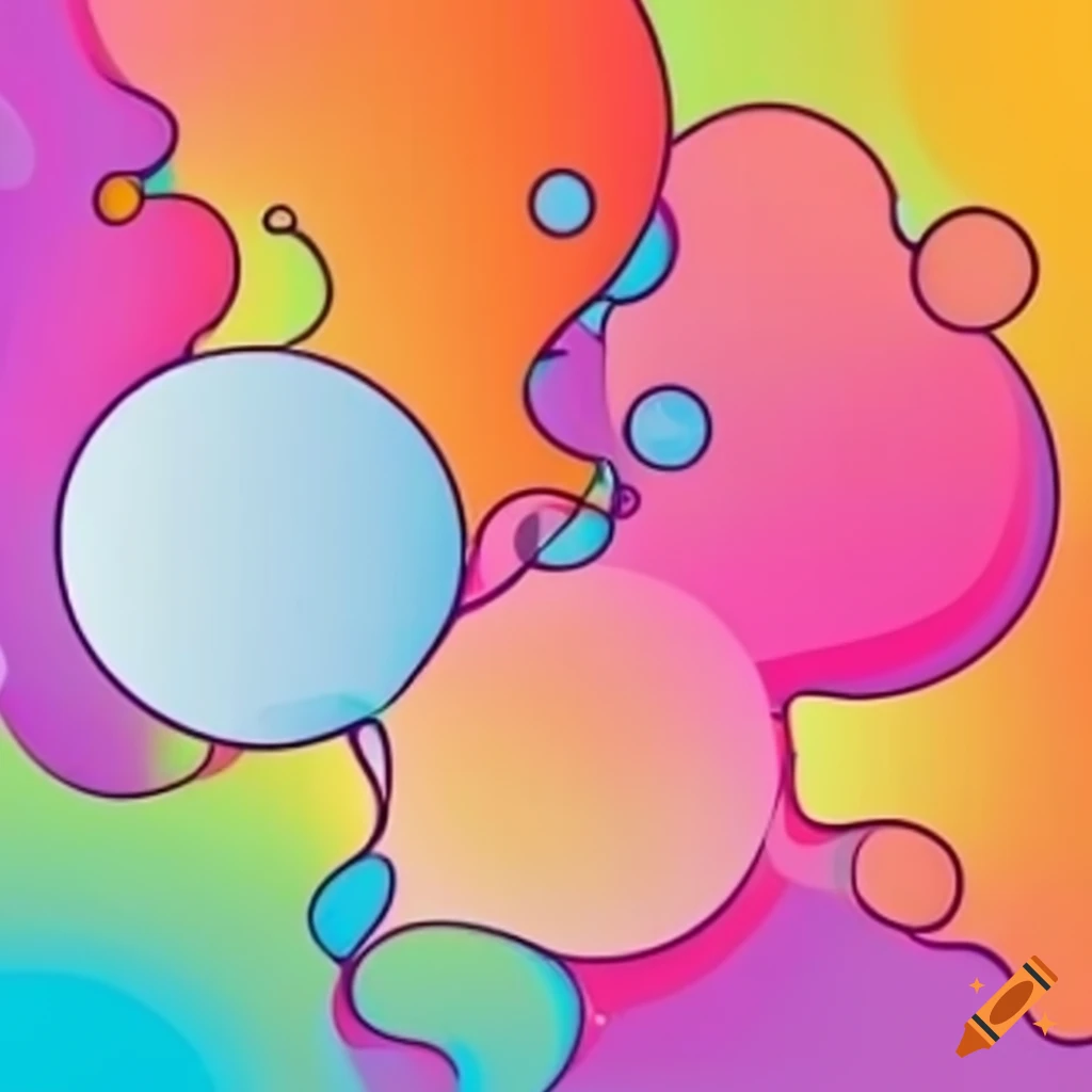 Abstract conversation bubbles design in cool tones on Craiyon