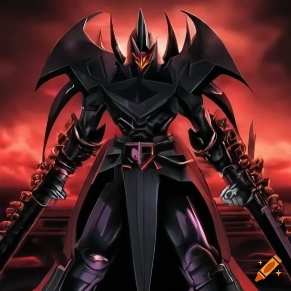 Powerful dark knight with a big sword in yu-gi-oh art on Craiyon