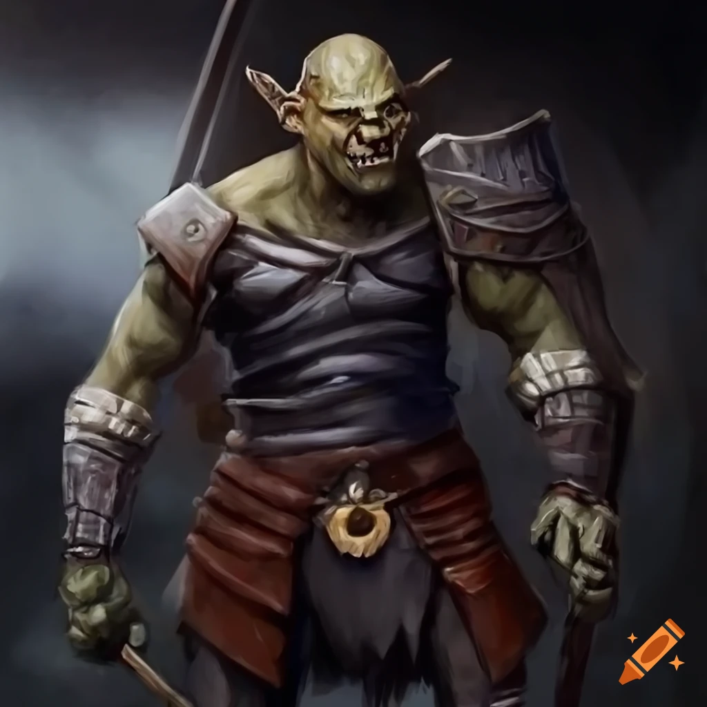 Skinny orc from lord of the rings in detailed painting on Craiyon