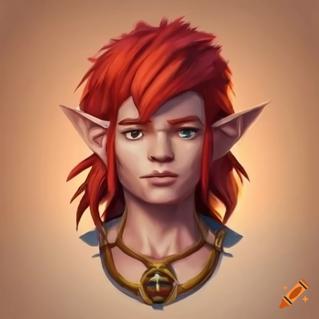 Detailed depiction of gerudo male character with red hair inspired by ...