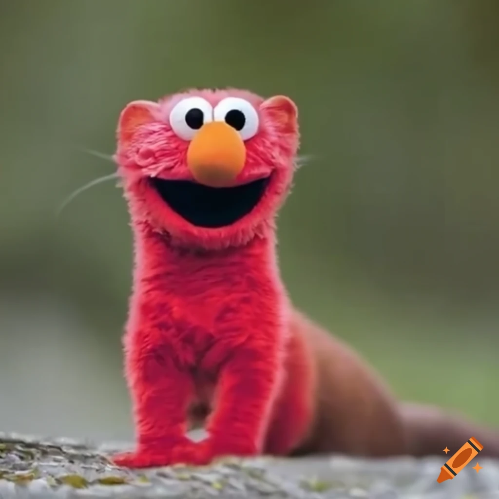 Weasel in full body elmo costume crawling on Craiyon