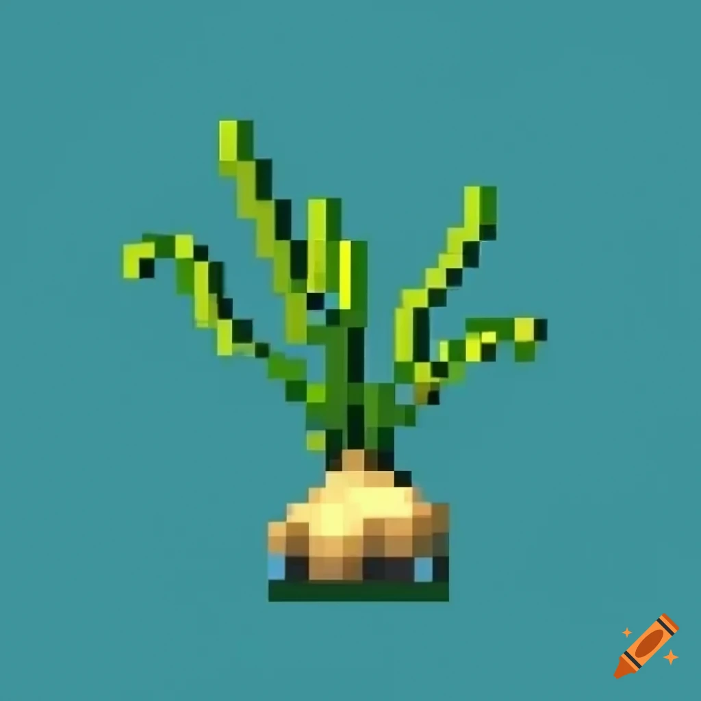 Pixel art garlic plant on Craiyon