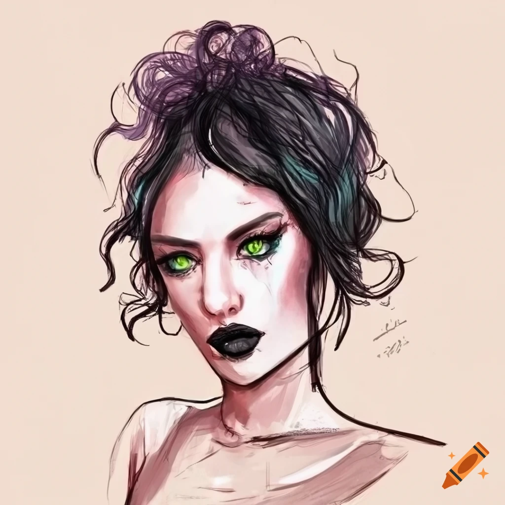 Alternative woman sketch on Craiyon