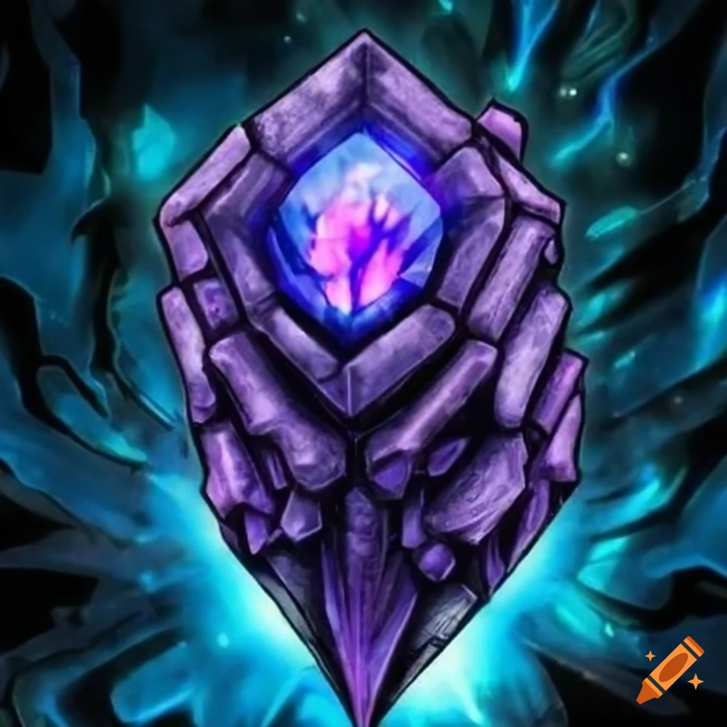 Yugioh card depicting a dark future crystal on Craiyon