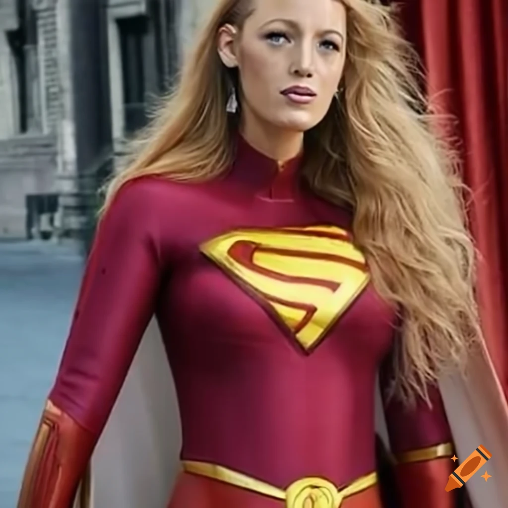 Blake lively in a superhero role on Craiyon
