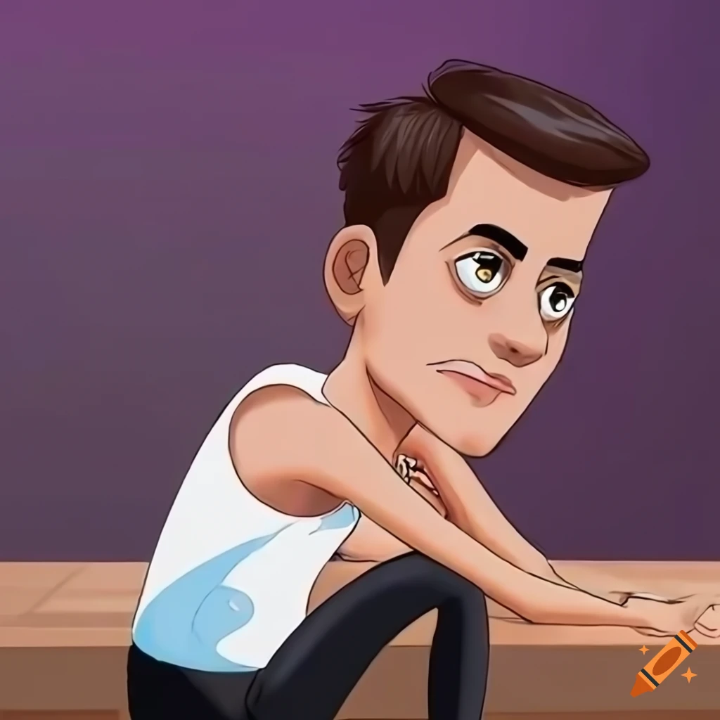 Handsome Argentine Man With Brown Hair Hazel Eyes And White Tank Top