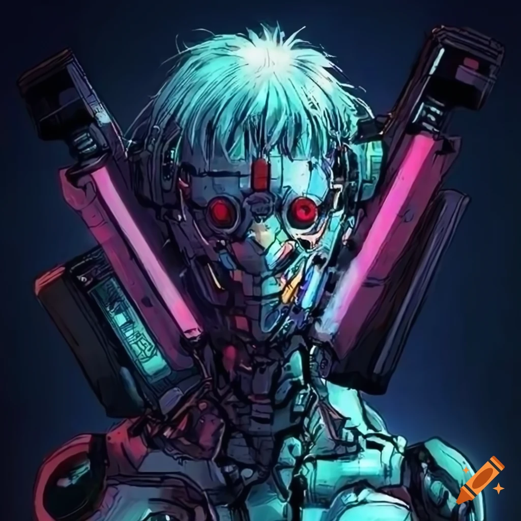 Cyberpunk mecha anime robot in intricate detail on Craiyon