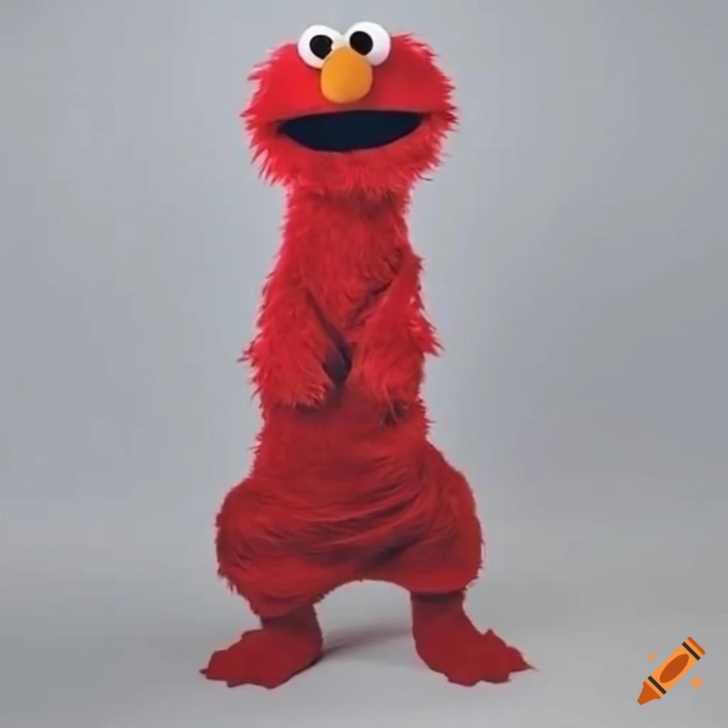 Weasel in elmo mascot costume crawling on Craiyon