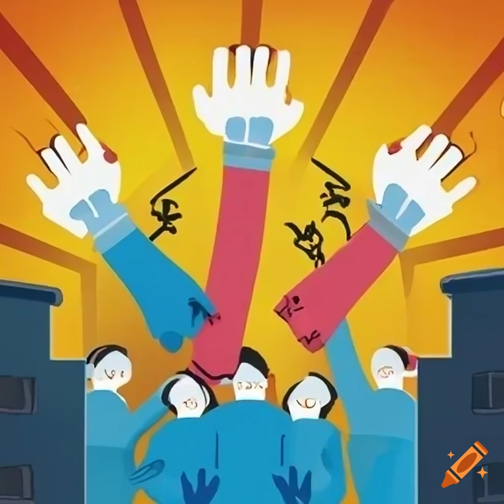 Safety community protection poster emphasizing cooperation on Craiyon