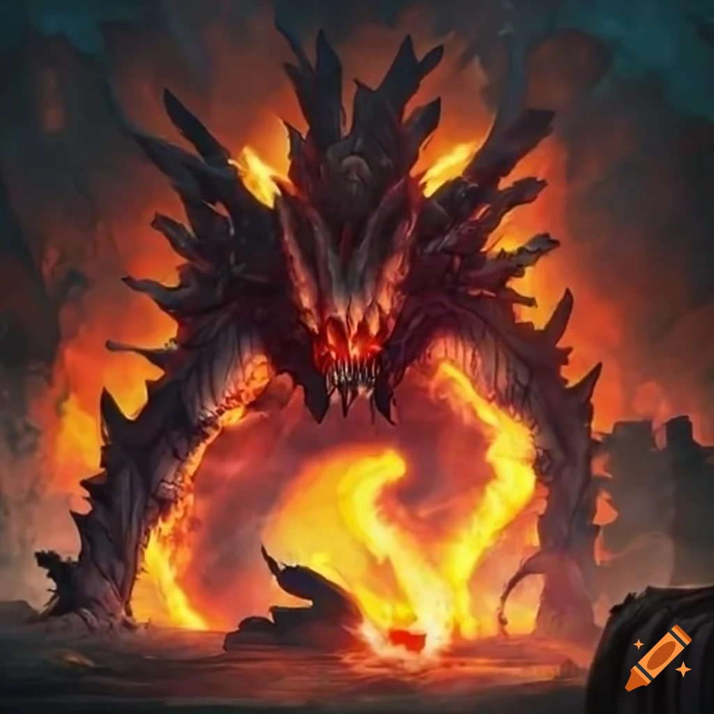 Slain dragon with fiery scales amidst ashes on Craiyon