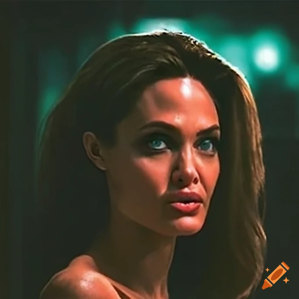 Movie scene with angelina jolie in an action setting from bladerunner ...