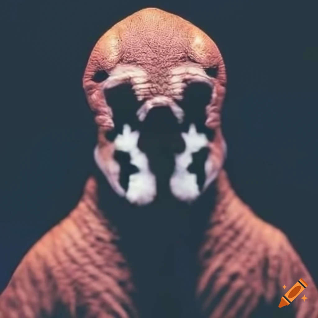 Rorschach kangaroo with uncanny valley effect and horror filter on Craiyon