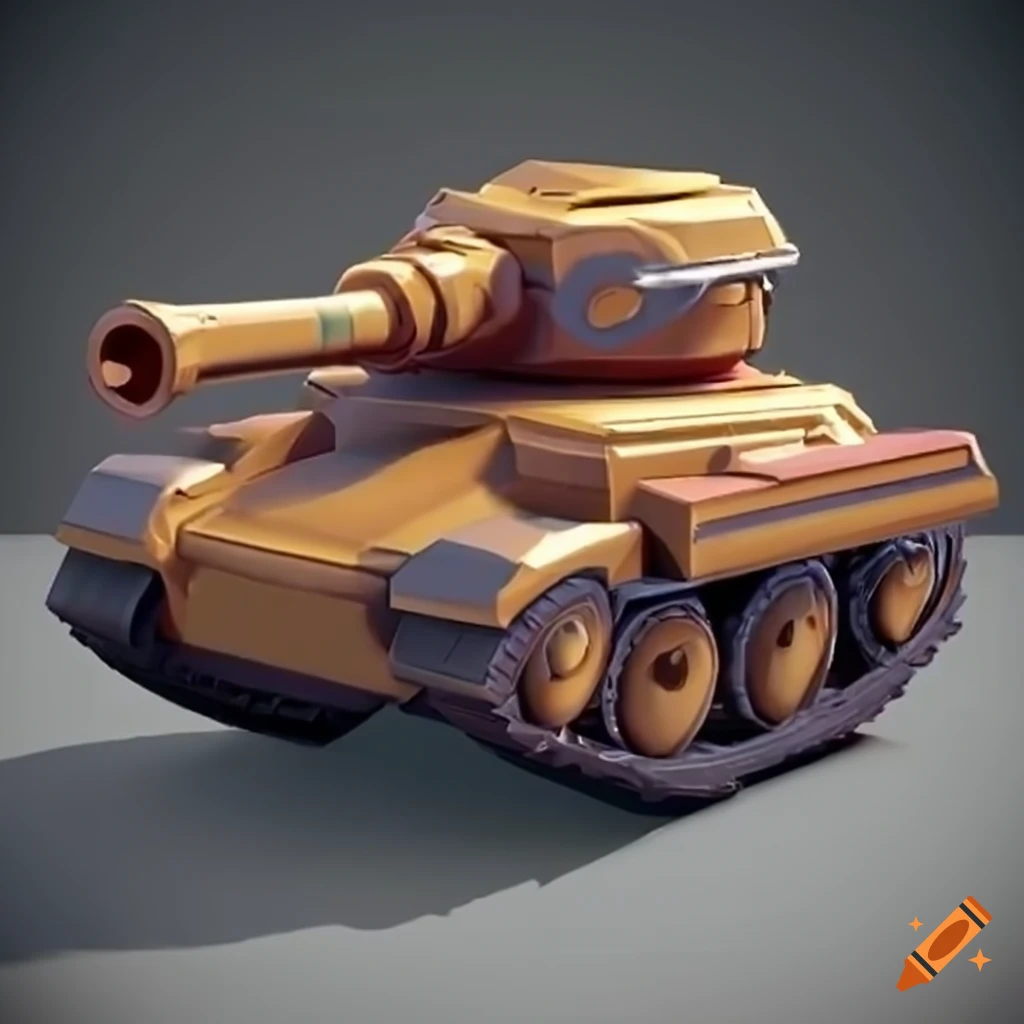 Stylized combat mini tank on Craiyon