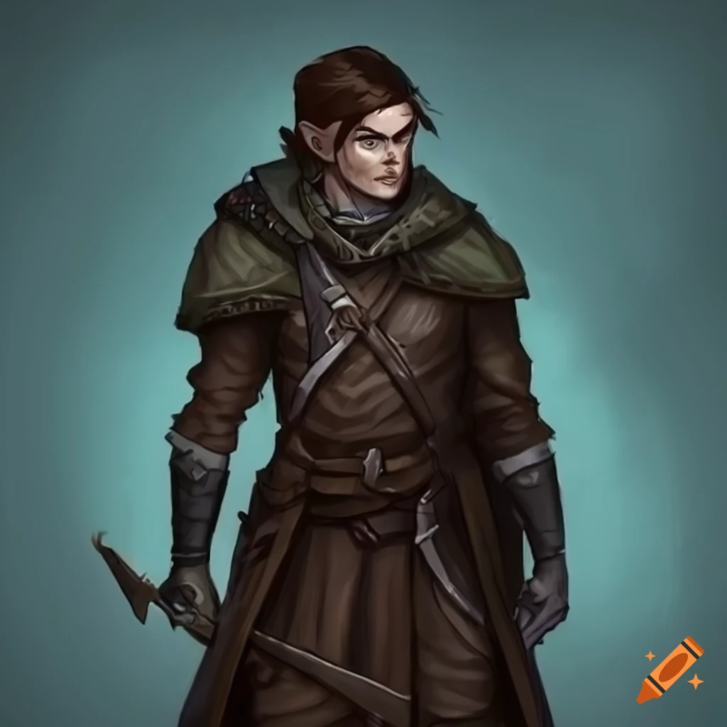 Dnd-style male human rogue character on Craiyon