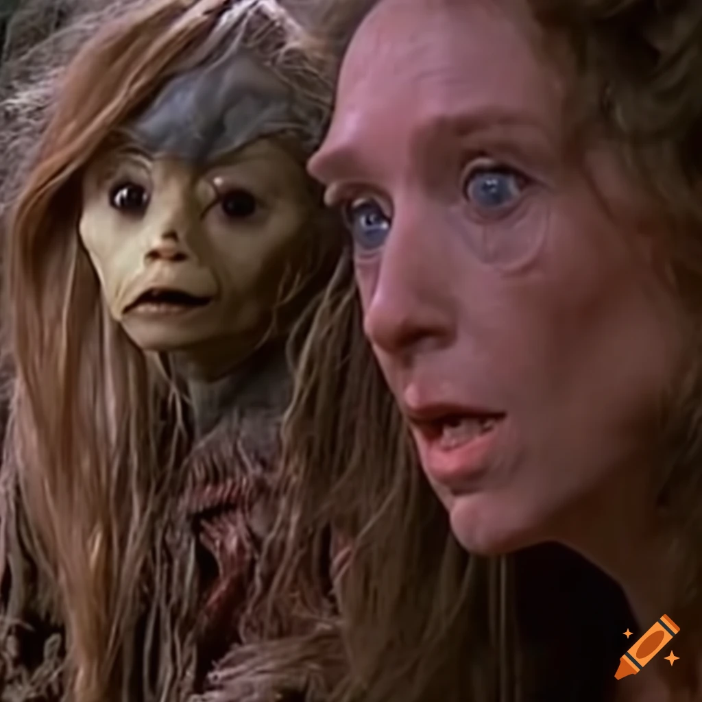 1980s evil dead scene: "the dark crystal" on Craiyon