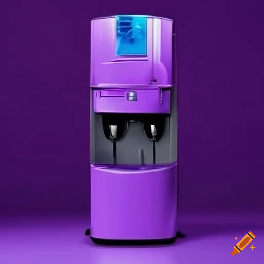 Purple top load water cooler drawing on Craiyon