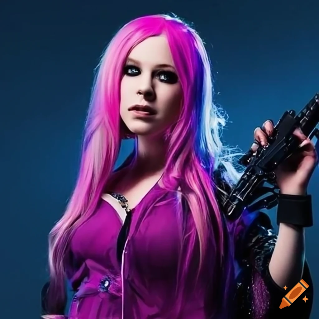 Christina hendricks cosplaying avril lavigne in a mid shot on Craiyon