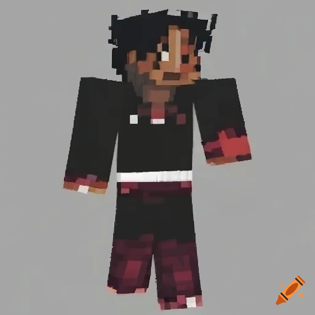 Minecraft style skin inspired by 21 savage on Craiyon
