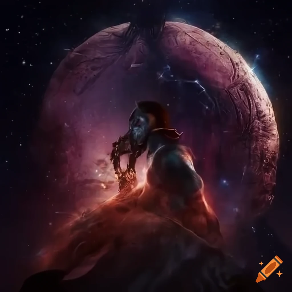 God of war battling constellations on Craiyon