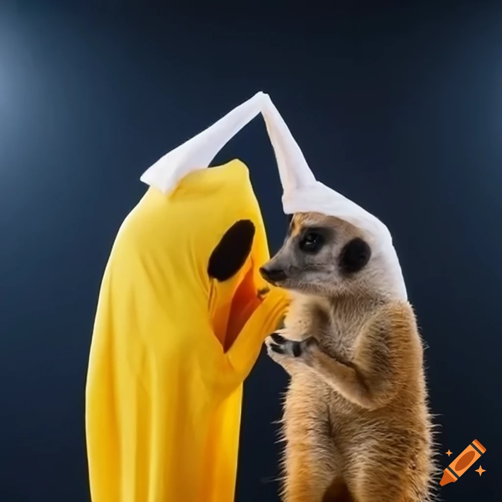 Meerkats in a Pac-Man ghost costume on Craiyon