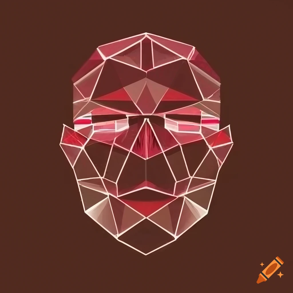 Geometric face illustration in wireframe style on Craiyon