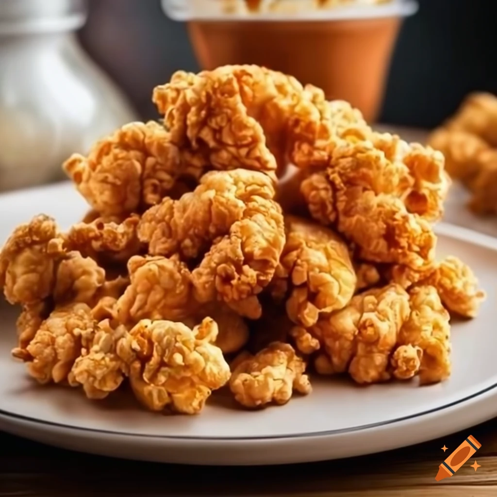 Plate of chicken popcorn on Craiyon