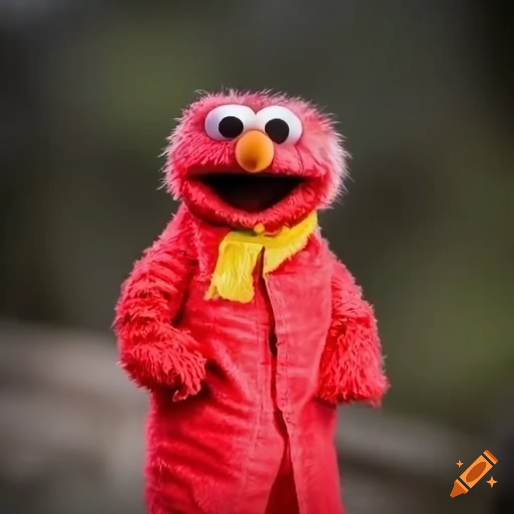 Meerkat in a red elmo monster suit on Craiyon