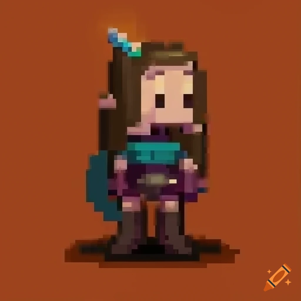 Pixelated fantasy characters on Craiyon