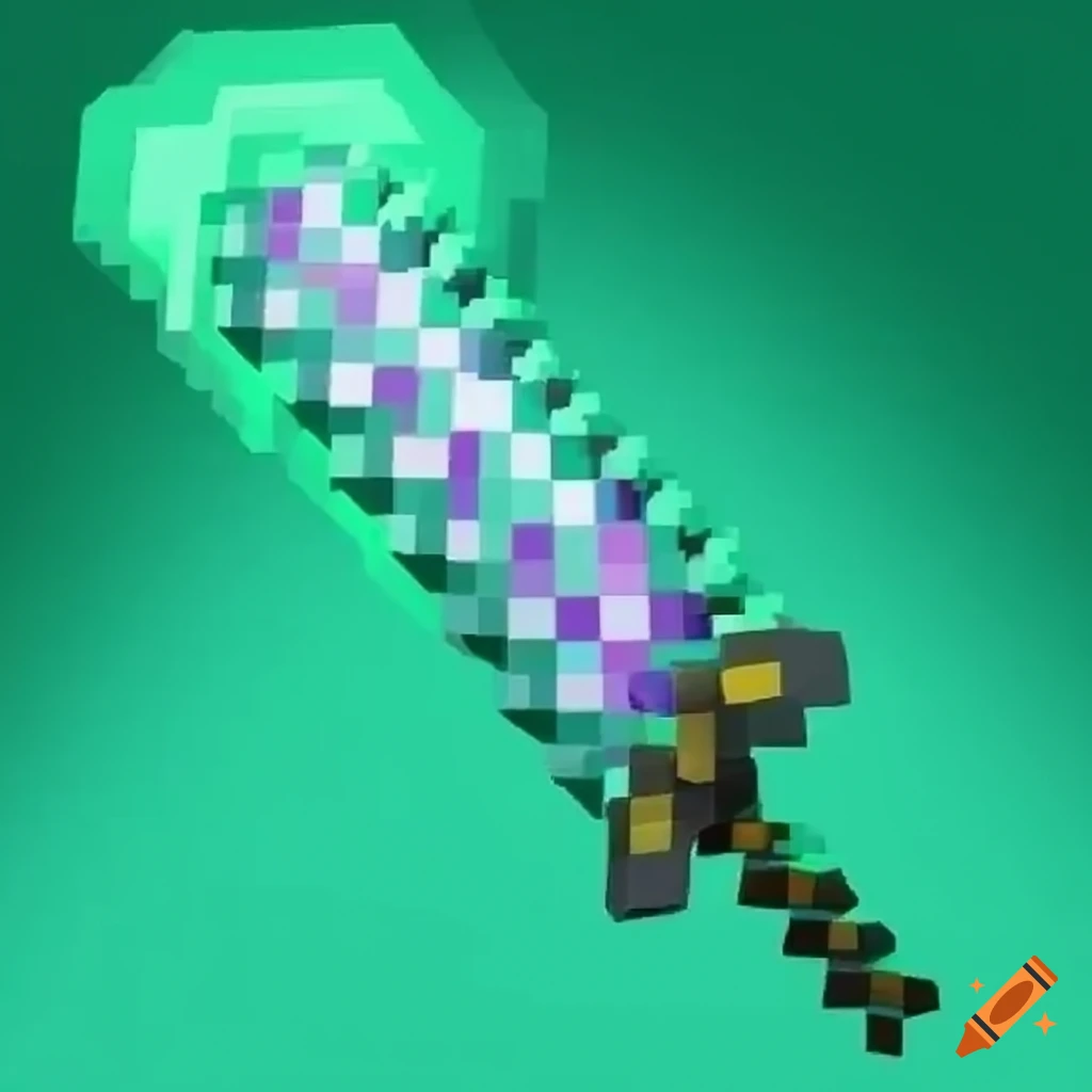 Minecraft celestium green sword on Craiyon