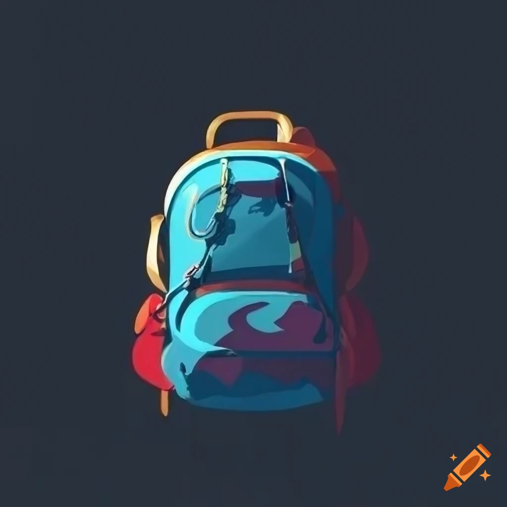 Hikers with backpacks logo on a dark background on Craiyon