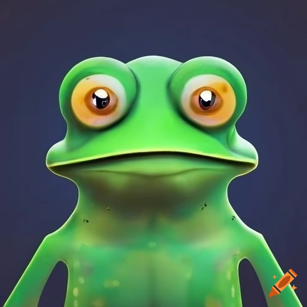 Frog monster with big cute green eyes on Craiyon