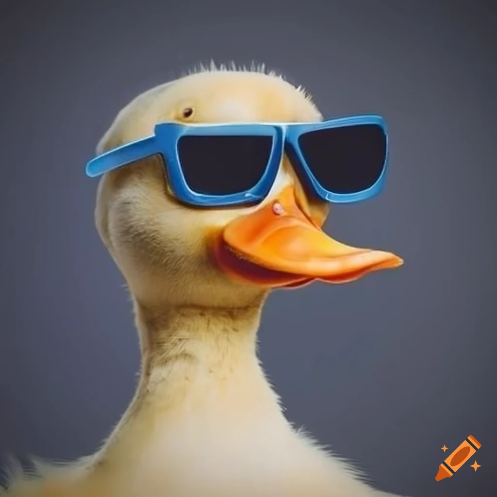 Funny duck wearing sunglasses on Craiyon