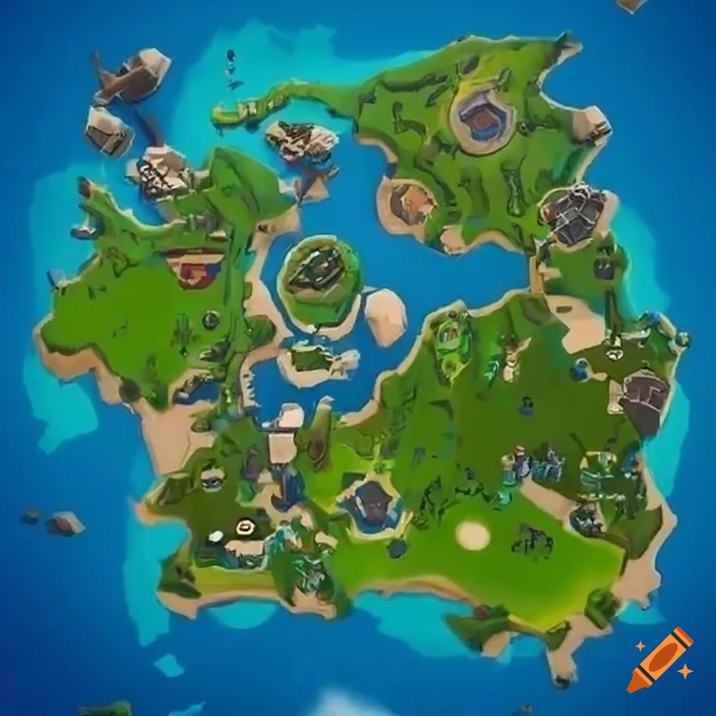 Fortnite concept island map on Craiyon