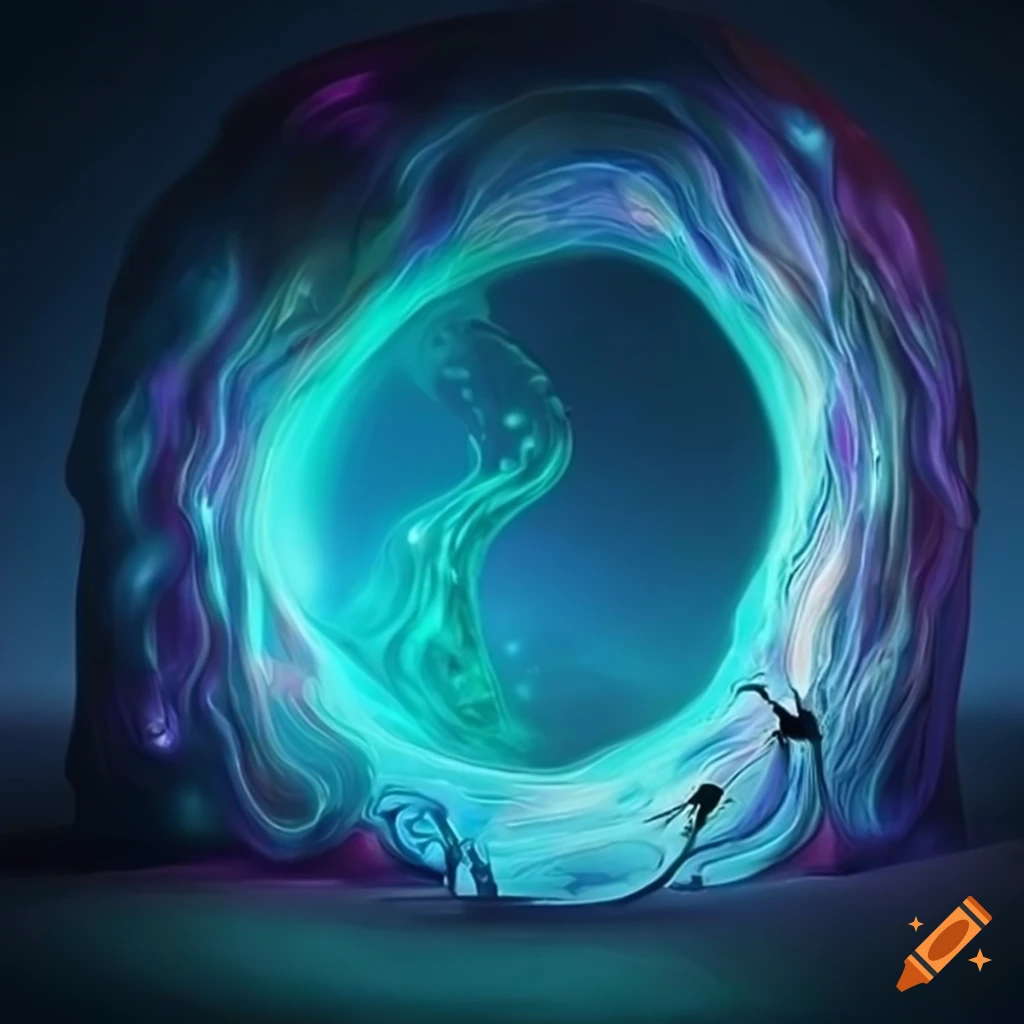 Digital art of a fantasy portal to vibrant dimensions on Craiyon