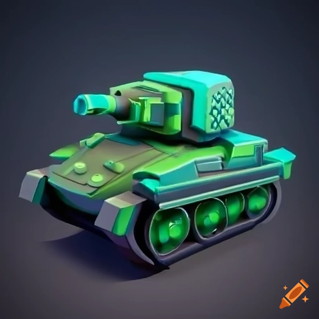 Stylized combat mini tank on Craiyon