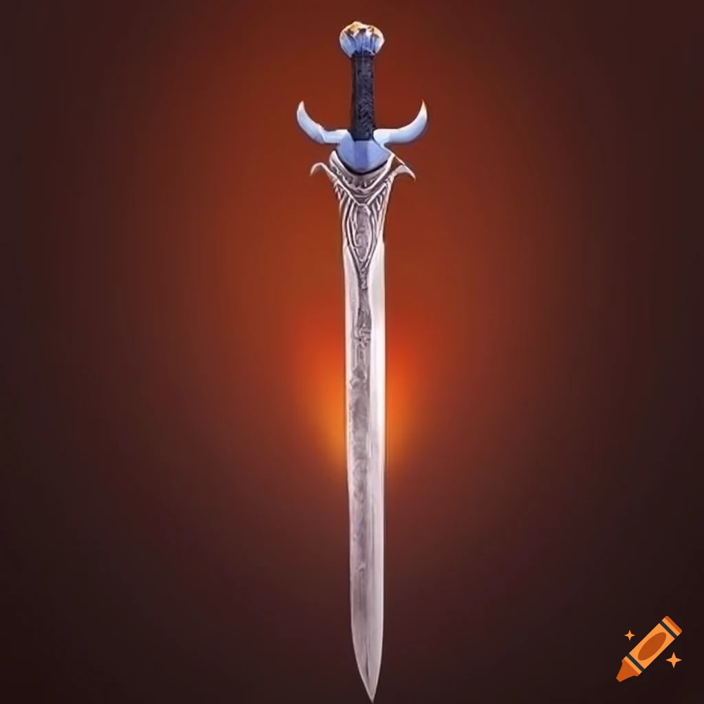 Beautifully designed sword with sunset motif on Craiyon