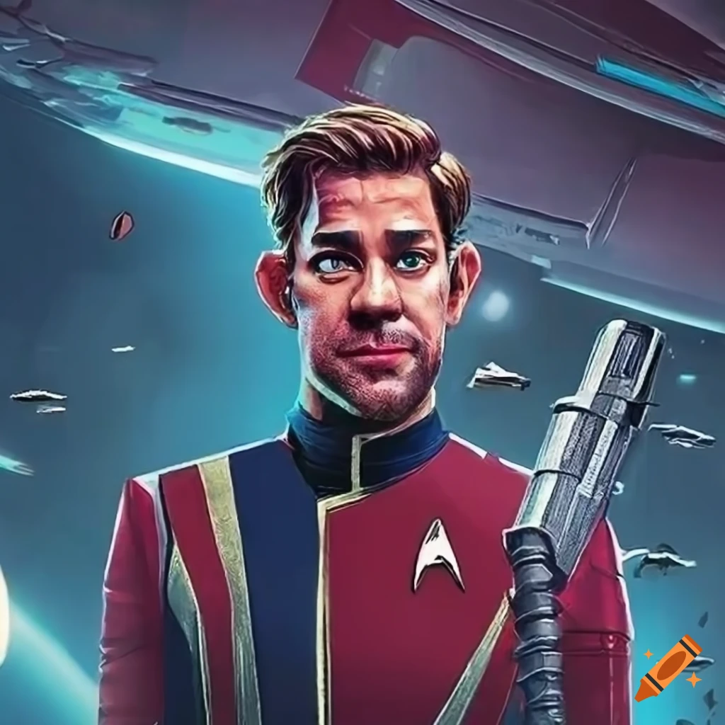John krasinski as rebel spaceship captain in star trek discovery action ...